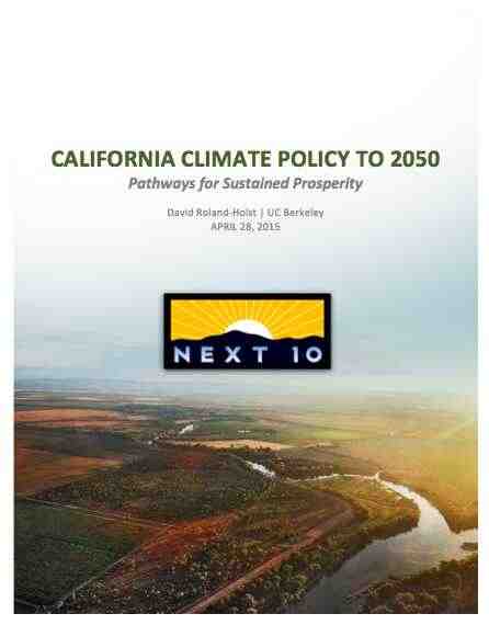 California Climate Policy to 2050: Pathways for Sustained Prosperity ...